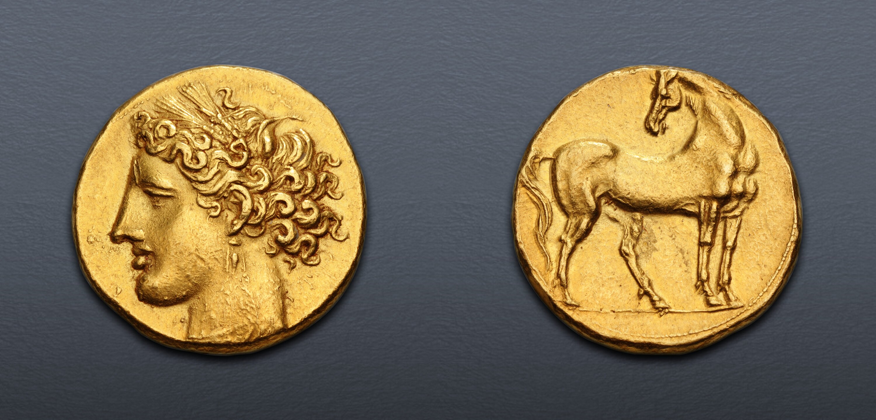 CARTHAGE. Circa 270-264 BC. AV 1½ Shekels – Tridrachm (22mm, 12.51 g ...