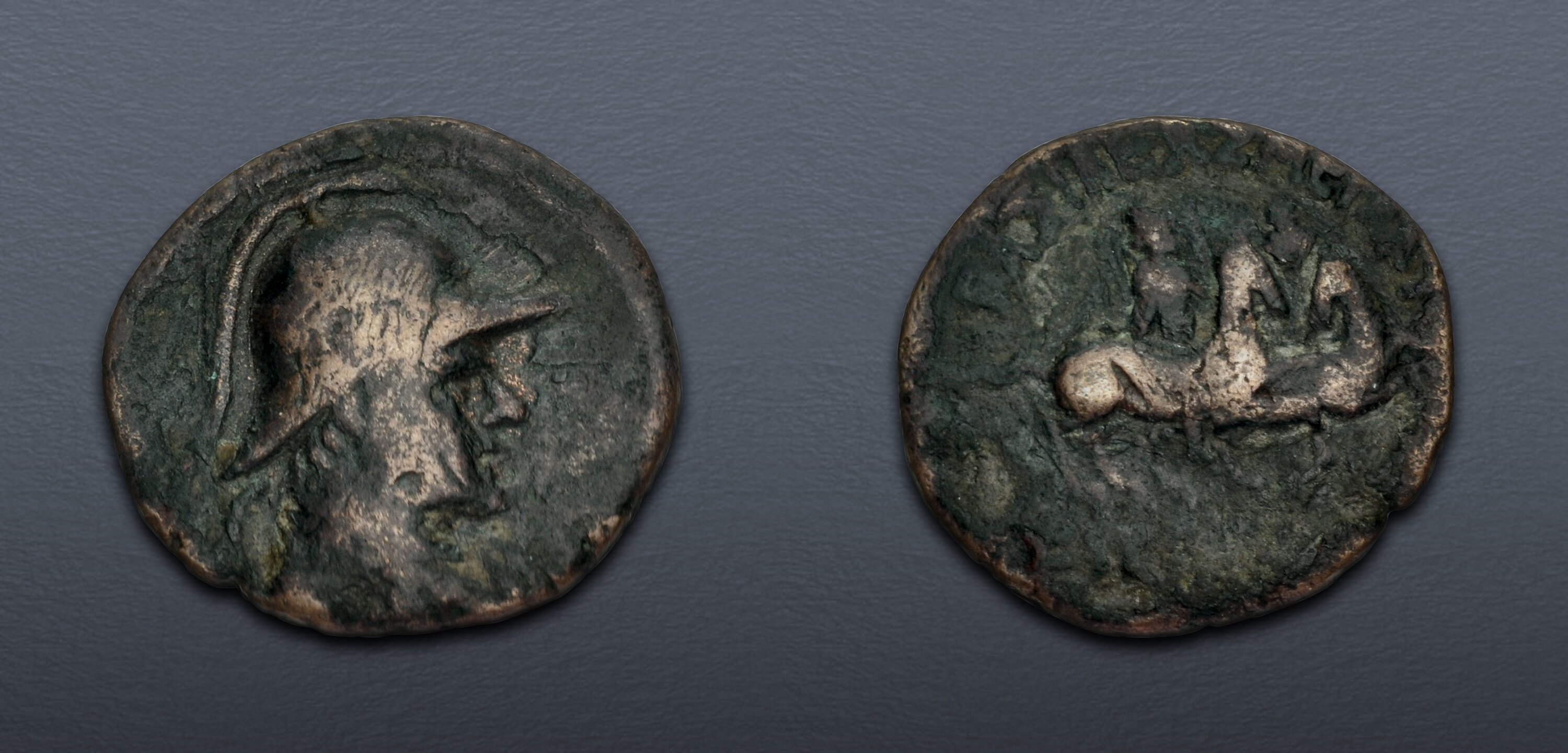 BAKTRIA, Greco-Baktrian Kingdom. Eukratides I. Circa 170-145 BC. Æ ...