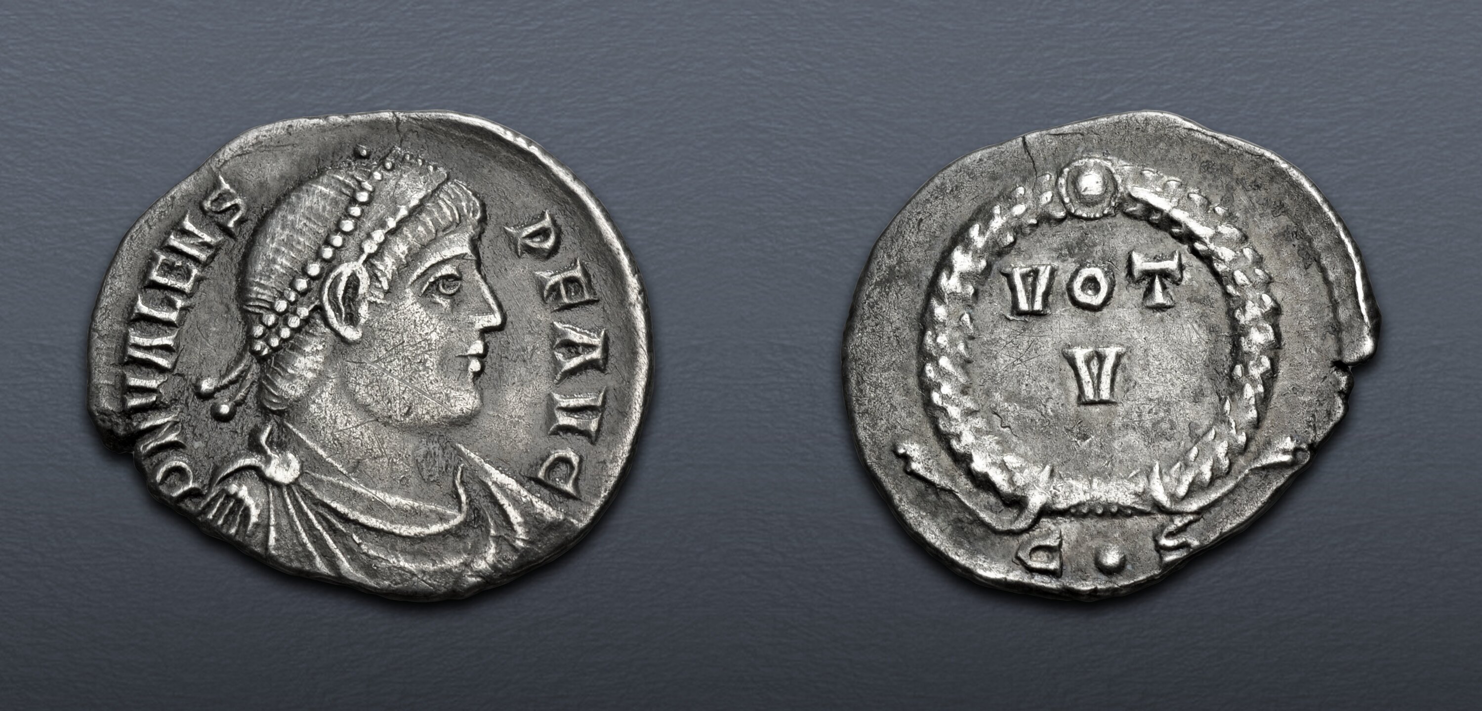 Valens. AD 364-378. AR Siliqua (17mm, 1.83 g, 6h). Quinquennalia issue ...