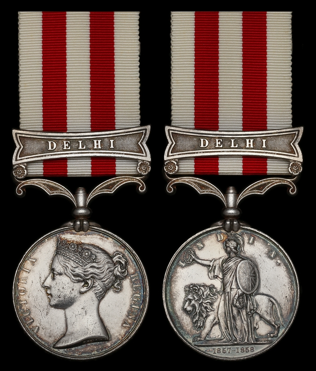 Indian Mutiny 1857-59, 1 clasp, Delhi (Lieut. R, R, Daly. 61st Regt ...