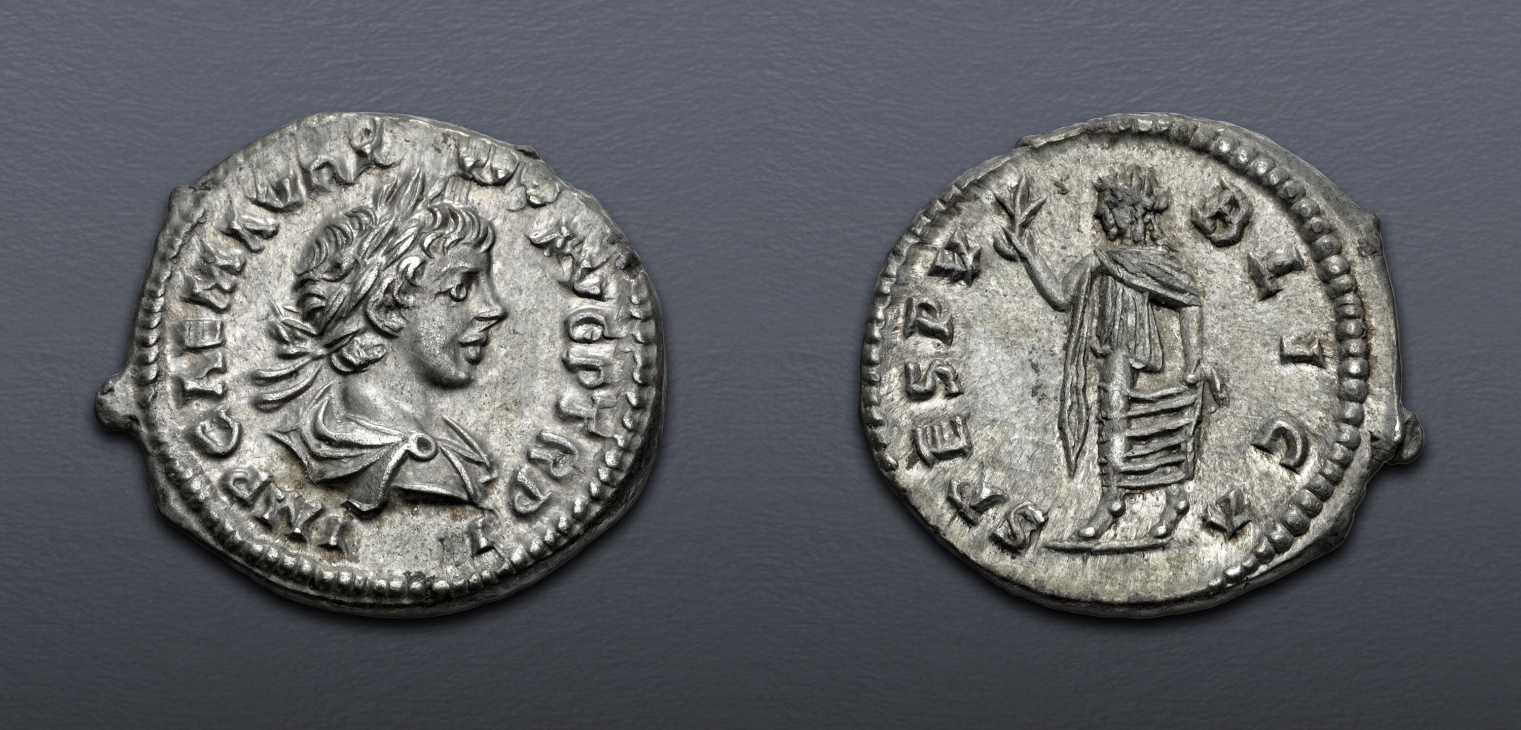 Caracalla. AD 198-217. AR Denarius (19.5mm, 3.83 g, 11h). Laodicea ad ...