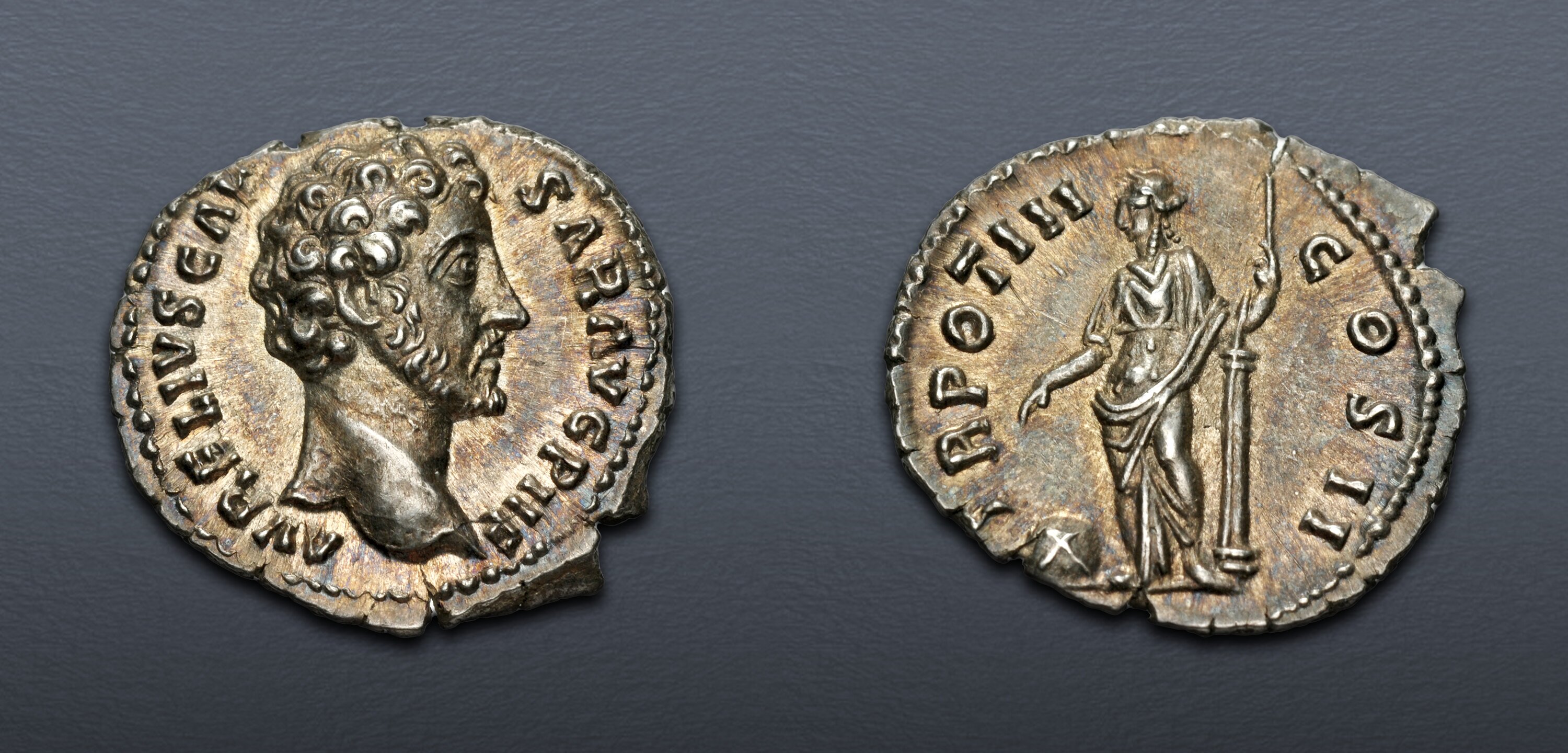 Marcus Aurelius. As Caesar, AD 139-161. AR Denarius (18mm, 2.82 g, 5h ...