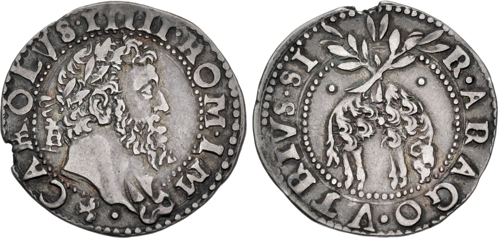 ITALY, Napoli (Kingdom). Carlo I di Spagna (Carlo V, Sacro Romano ...