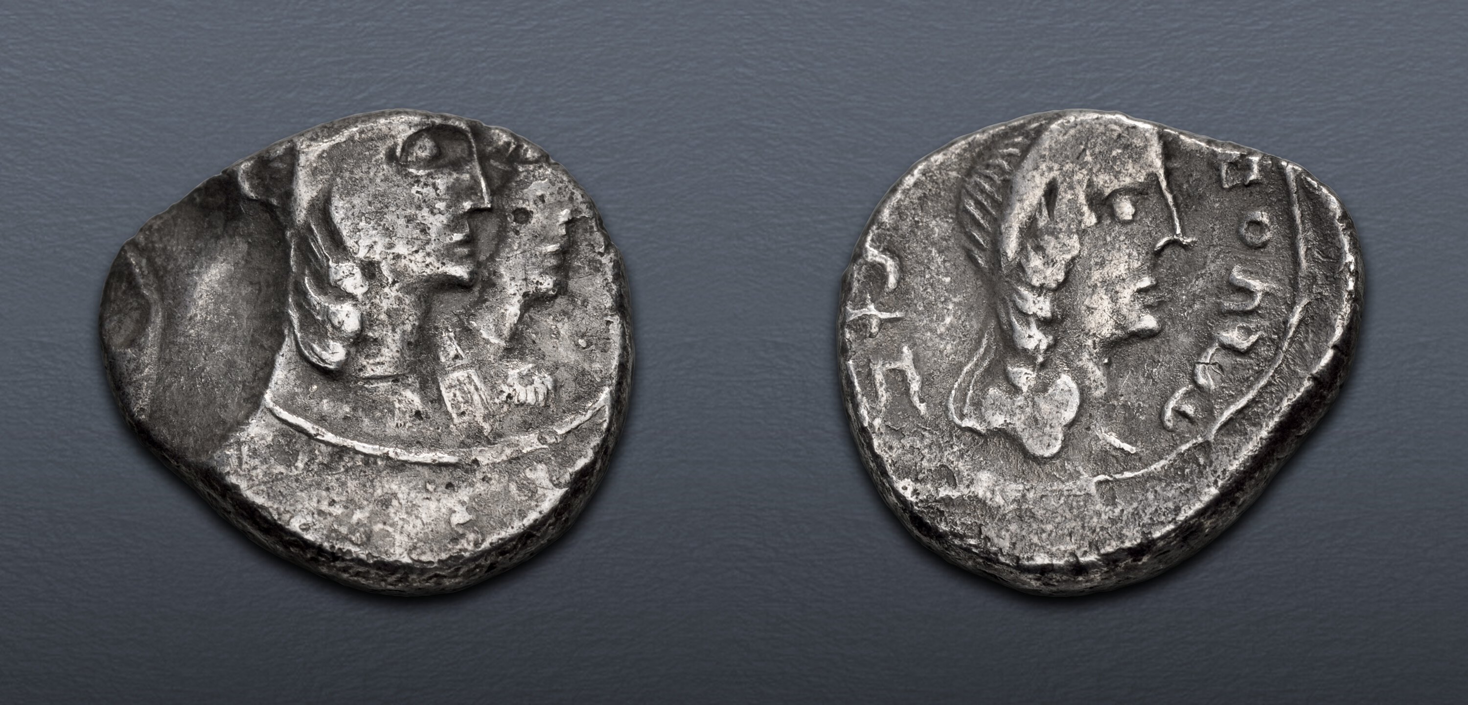 NABATAEA. Obodas II, with Hagaru I. Circa 30-9 BC. AR Sela‘ – Drachm ...