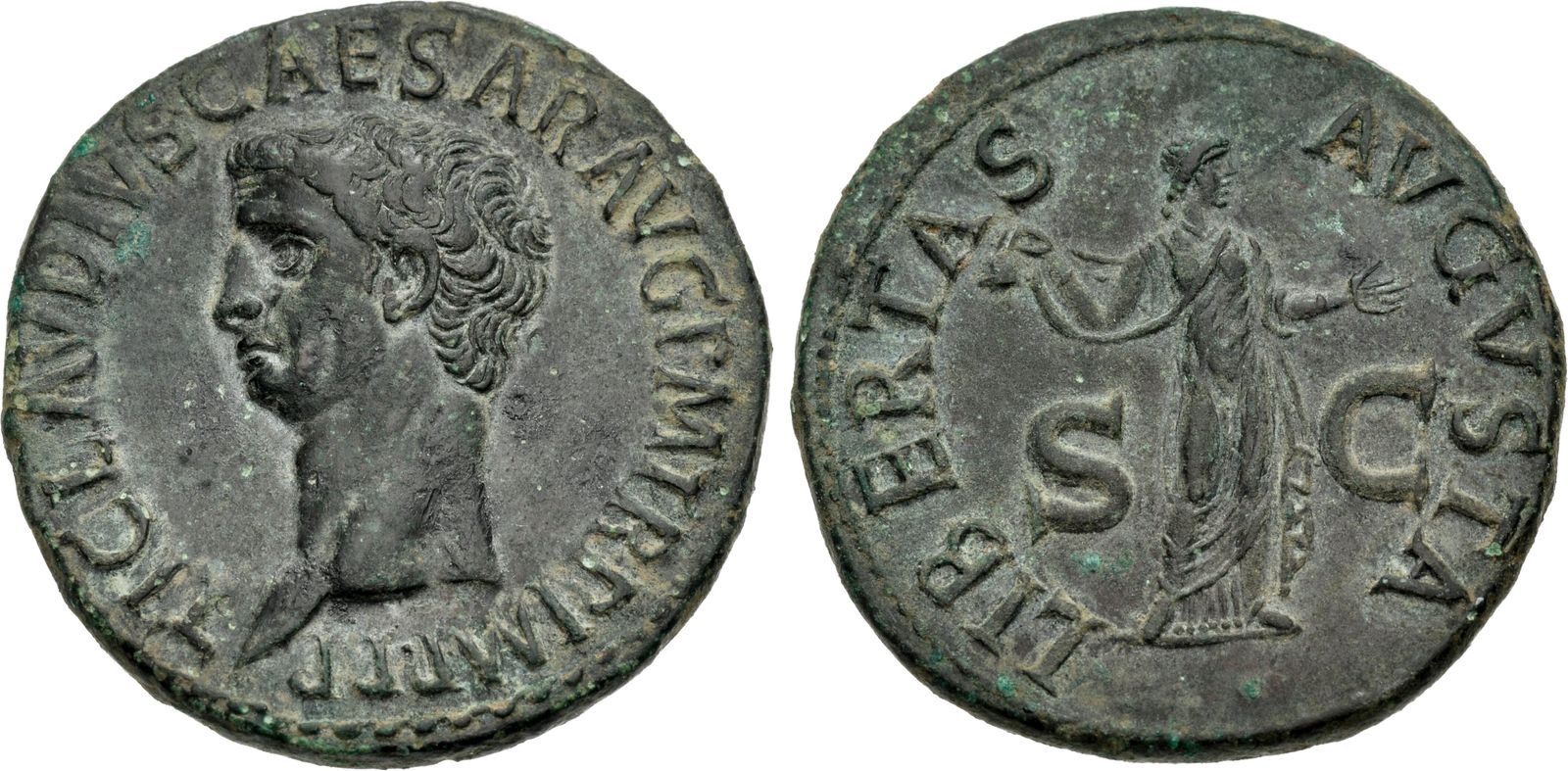 ROMAN IMPERIAL. Claudius. AD 41-54. Æ As (28.5mm, 11.69 g, 6h). Rome ...