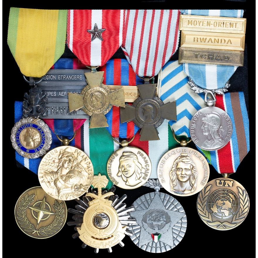 A mounted group of eleven French medals France, Republic, Military ...
